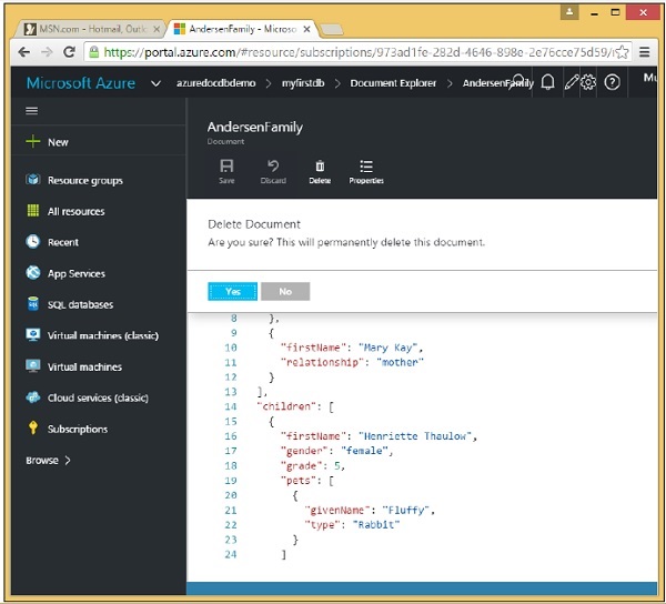👉 DocumentDB - Eliminar documento - Tutoriales y Cursos Gratuitos